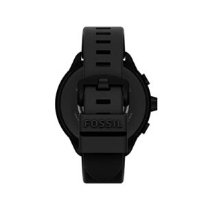 Fossil Unisex Gen 6 44mm Wellness Edition Touchscreen Silicone Smart Watch, Color: Black (Model: FTW4069V)