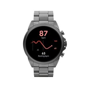 Fossil Unisex Gen 6 44mm Stainless Steel Touchscreen Smart Watch, Fitness Tracker, Color: Smoke (Model: FTW4059V)