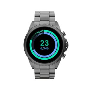 Fossil Unisex Gen 6 44mm Stainless Steel Touchscreen Smart Watch, Fitness Tracker, Color: Smoke (Model: FTW4059V)