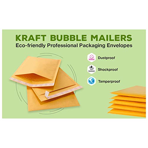 SALES4LESS #5 Kraft Bubble Mailers 10.5x16 Inches Shipping Padded Envelopes Self Seal Waterproof Cushioned Mailer 10 Pack, Gold (KBMVR_10.5X16-10)