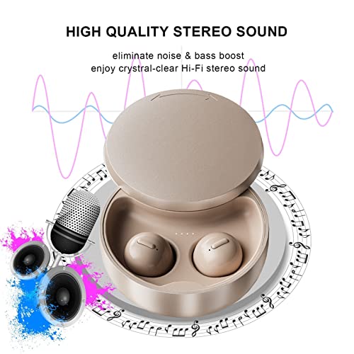 Loluka Small Invisible Earbuds Invisible Earbuds Mini Wireless Bluetooth Earpiece Phone Discreet Earbuds for Work Headphones Single Earbud Sport Earpiece with Mic