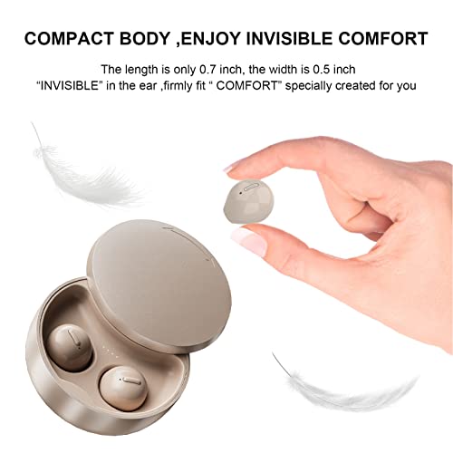 Loluka Small Invisible Earbuds Invisible Earbuds Mini Wireless Bluetooth Earpiece Phone Discreet Earbuds for Work Headphones Single Earbud Sport Earpiece with Mic