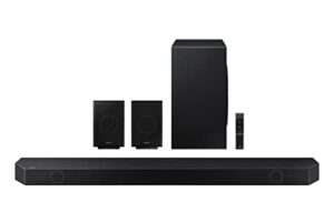 samsung hw-q990b/za 11.1.4ch soundbar w/ wireless dolby atmos / dts:x, rear speakers, q symphony, spacefit sound+, airplay 2, adaptive sound, game pro mode, alexa built-in, 2022