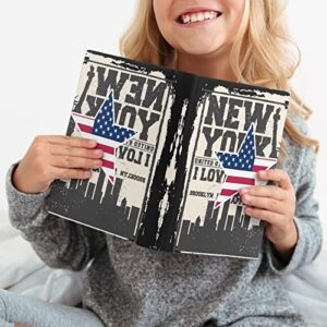 YEXIATODO American Flag Book Pouch for Women Men Soft Book Covers for Paperbacks 3 PCS Office Supplies for Textbooks for Most Hardcover BooksWashable up to 9" x 11"