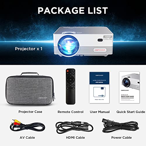 Projector with WiFi and Bluetooth, Native 1080P 9500L Full HD Outdoor Movie Projector, DBPOWER Mini Portable Media Video Projector Support iOS/Android Sync Screen and Zoom Compatible w/PC/DVD/TV