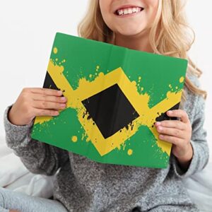 YEXIATODO Jamaica Flag School Supplies for Teen Girls Book Sleeve Cover for Paperbacks U.S. Flag Pack 3 Hardcover Textbooks up to 9" x 11", Office Supplies Perfect Back to School Gift