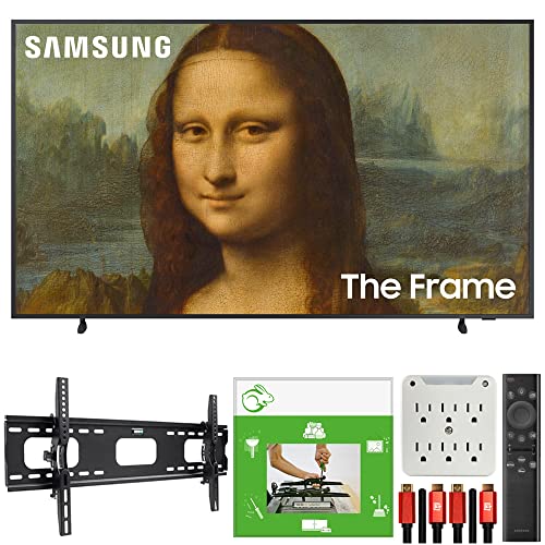 SAMSUNG QN43LS03BA 43 inch The Frame QLED 4K UHD Quantum HDR Smart TV (2022) Bundle with TaskRabbit Installation Services + Deco Gear Wall Mount + HDMI Cables + Surge Adapter