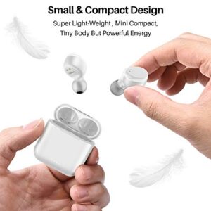 TOZO T6 Protective Silicone Case White & TOZO T6 True Wireless Earbuds Bluetooth Headphones White