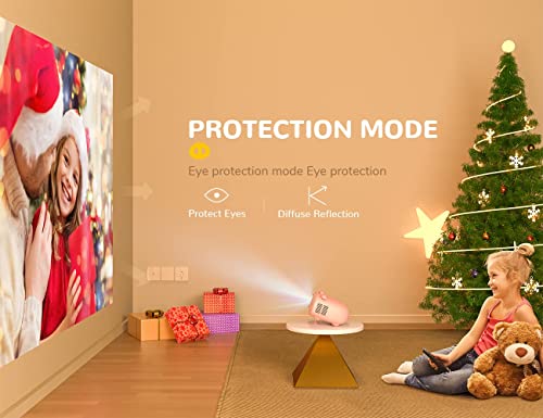 Mini Projector, Portable Video Projector w/ 1080P Supported and 300'' Display, LED Phone Projector for Kids Gifts, Cartoons TV Movie, Party Game, Compatible with HDMI, USB, TV Stick iOS & Android