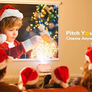 Mini Projector, Portable Video Projector w/ 1080P Supported and 300'' Display, LED Phone Projector for Kids Gifts, Cartoons TV Movie, Party Game, Compatible with HDMI, USB, TV Stick iOS & Android