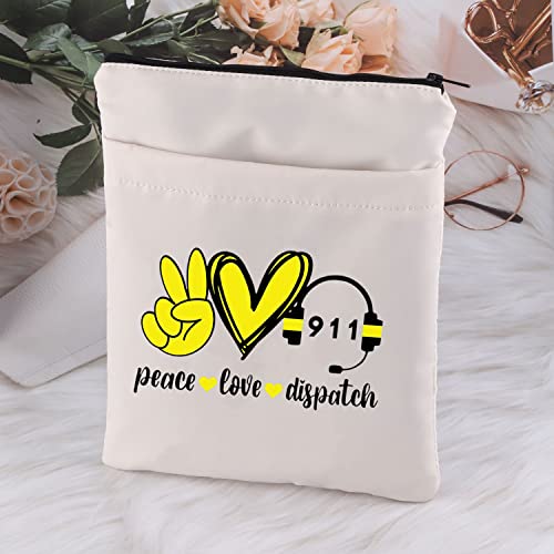 MNIGIU Emergency Dispatcher Gift 911 Dispatcher Book Protector Cover Telecommunications Week Gift Peace Love Disapatch Book Sleeve (Dispatcher)