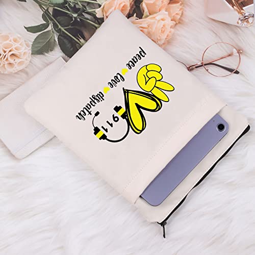 MNIGIU Emergency Dispatcher Gift 911 Dispatcher Book Protector Cover Telecommunications Week Gift Peace Love Disapatch Book Sleeve (Dispatcher)