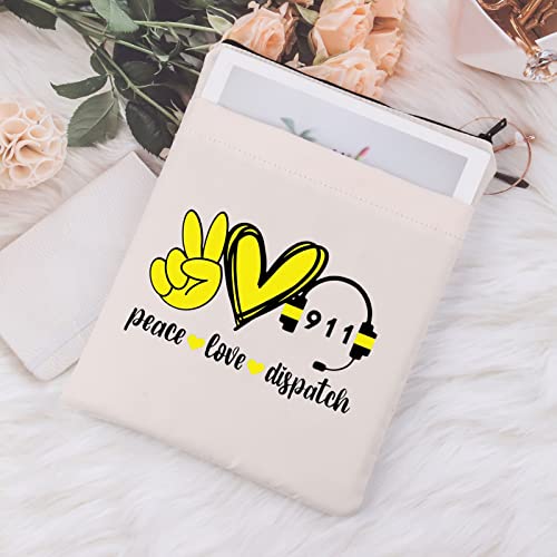 MNIGIU Emergency Dispatcher Gift 911 Dispatcher Book Protector Cover Telecommunications Week Gift Peace Love Disapatch Book Sleeve (Dispatcher)