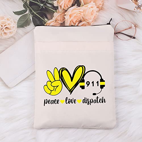 MNIGIU Emergency Dispatcher Gift 911 Dispatcher Book Protector Cover Telecommunications Week Gift Peace Love Disapatch Book Sleeve (Dispatcher)