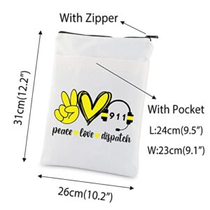 MNIGIU Emergency Dispatcher Gift 911 Dispatcher Book Protector Cover Telecommunications Week Gift Peace Love Disapatch Book Sleeve (Dispatcher)