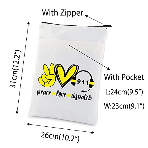 MNIGIU Emergency Dispatcher Gift 911 Dispatcher Book Protector Cover Telecommunications Week Gift Peace Love Disapatch Book Sleeve (Dispatcher)