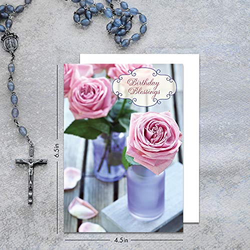 Designer Greetings Faithfully Yours Inspirational Birthday Boxed Card Assortment, Teacup Wishes with Biblical Scripture Verses (Box of 12 Greeting Cards with Envelopes), Purple (658-00510-000)