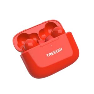 TRESDIN Jello2 Foxconn Made True Wireless Stereo Noise Cancelling Headset Bluetooth 5.0 Compatible with TV Smart Phone Laptop Wireless Charging IPX4 Waterproof Travel Mountaineering red