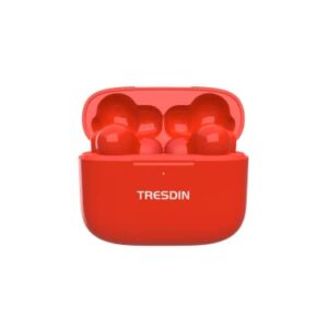 TRESDIN Jello2 Foxconn Made True Wireless Stereo Noise Cancelling Headset Bluetooth 5.0 Compatible with TV Smart Phone Laptop Wireless Charging IPX4 Waterproof Travel Mountaineering red