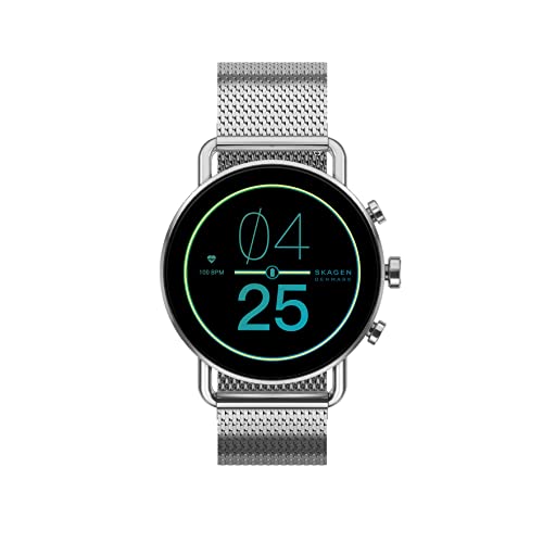 Skagen Falster Women's Gen 6 Stainless Steel Smartwatch Powered with Wear OS by Google with Speaker, Heart Rate, GPS, NFC, and Smartphone Notifications, Color: Silver (Model: SKT5300V)