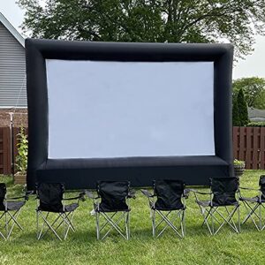 OZIS 16Ft Inflatable Outdoor and Indoor Movie Projector Screen - Blow up Mega Cinema Theater Projector Screen with 240W Blower - Supports Front and Rear Projection - for Backyard Party Barbecue Travel