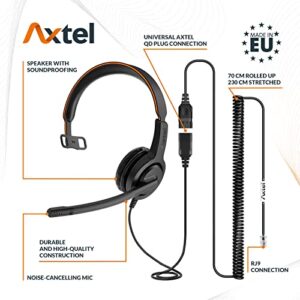 Axtel Bundle Voice 40 Mono NC with AXC-01 Cable | Noise Cancellation - Compatible with Avaya 2400/4600 Series, Mitel 6800 Series, NEC DTL/ITL Series, Nortel, Polycom VVX Series