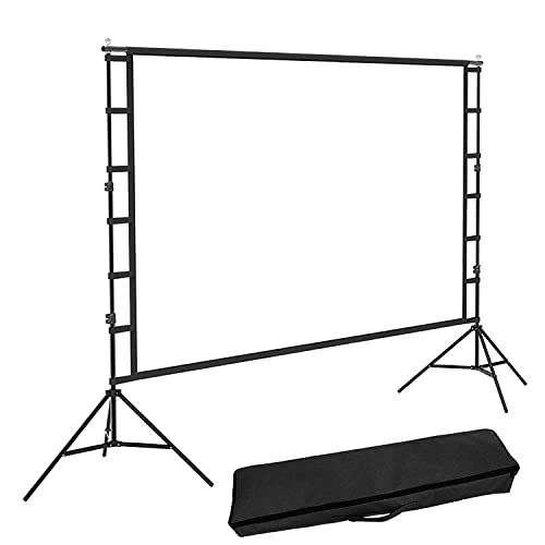 Portable Tripod Projector Screen, Foldable Indoor Outdoor Screen 16:9 4K HD Rear Front Movie Screen, for Home Theater Cinema Wedding Party Office Presentation,120in