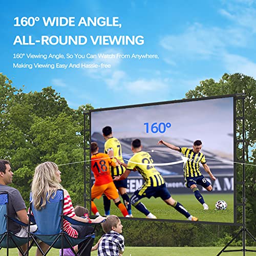 Portable Tripod Projector Screen, Foldable Indoor Outdoor Screen 16:9 4K HD Rear Front Movie Screen, for Home Theater Cinema Wedding Party Office Presentation,120in