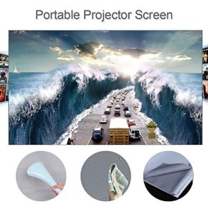 XXXDXDP Portable Projector Screen 16:9 Frameless Video Projection Screen Foldable Wall Mounted for Home Office 60/70/80/100/120inch ( Size : 60 inch )