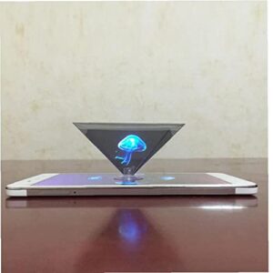 Onsinic 2 Pcs 3D Hologram Projector Pyramid Display Projector Video Stand Universal for Any Mobile Phone, 7*7*4cm