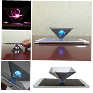 Onsinic 2 Pcs 3D Hologram Projector Pyramid Display Projector Video Stand Universal for Any Mobile Phone, 7*7*4cm