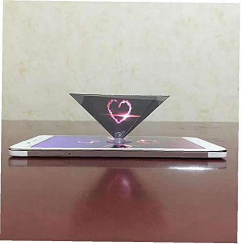 Onsinic 2 Pcs 3D Hologram Projector Pyramid Display Projector Video Stand Universal for Any Mobile Phone, 7*7*4cm