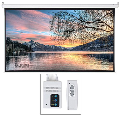 Auto Motorized Projector Screen, HD Portable Projection Screen with Remote Control, Wall/Ceiling Mounted Electric Movie Screen Wrinkle-Free, Great for Home Office Theater TV Usage (80" x 45")