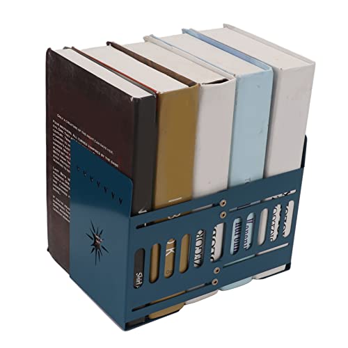 Bookends，Book Ends，Book Ends for Shelves，Retractable Metal Bookends Adjustment Heavy Duty Bookends Decorative for Books Movies Home Desk Office Blue