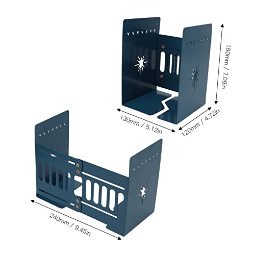 Bookends，Book Ends，Book Ends for Shelves，Retractable Metal Bookends Adjustment Heavy Duty Bookends Decorative for Books Movies Home Desk Office Blue