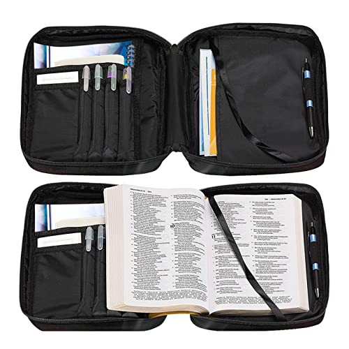 Coldinair Fire Flame Soccer Print Bible Cover Holders for Men Teens Kids Boys,Carrying Book Case Church Bag Bible Bags with Handle and Zippered Pocket