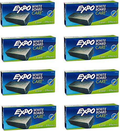 EXPO 81505 Block Eraser Dry Erase Whiteboard Board Eraser, Soft Pile, 5 1/8 W x 1 1/4 H - Pack of 8