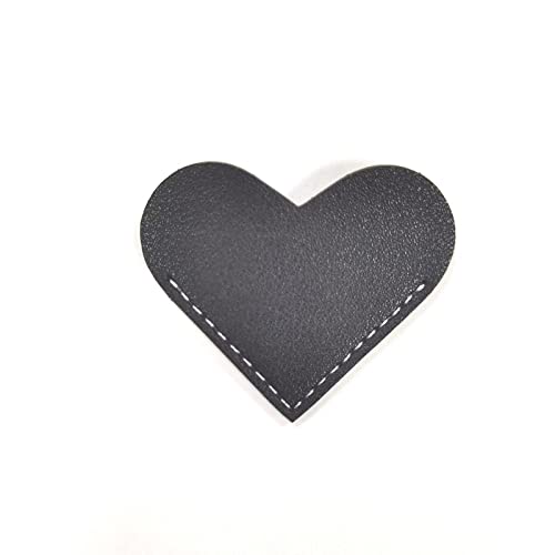 6 Pieces Mini Heart Bookmarks Artificial Leather Heart Corner Page Bookmark Reading Page Clips Gift for Women Book Lovers (6)