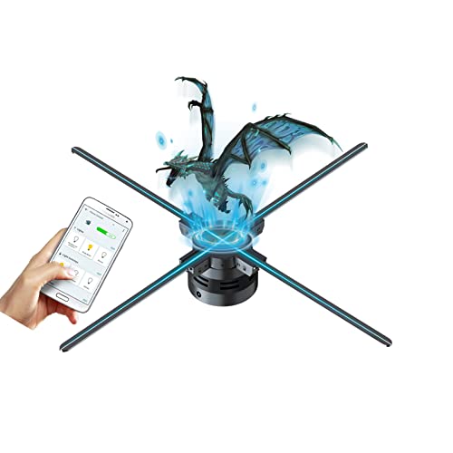 3D Hologram Fan, Holographic Fan with 700 Video Library, Spinning 3D Led Fan for Shop, Bar, Casino, Party Advertising Display 22" HD WiFi Version(App with WiFi Sound and Splicing)