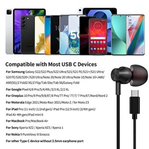 ACAGET USB C Headphones, USB Type C Earphones for Galaxy S23 Plus S22 Ultra Headset with Mic Wired Earbuds Noise Cancelling Headphone for Samsung S21 S20 FE A53 5G Pixel 6 7 Pro OnePlus 11 10 Pro 9 8T