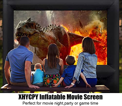 XHYCPY 16ft Inflatable Movie Screen Outdoor Projector Screen with Air Blower Storage Bag - Front/Rear Projection, Easy Set Up Blow Up Screen for Backyard Movie Night, Theme Parties, Celebrations