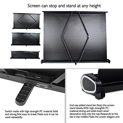 VIBY Portable 40 50inch Projector Screen 16:9 Manual Pull Up Folding Project Screen Home Theater for DLP Projector Handheld Projector (Size : 40 inch)