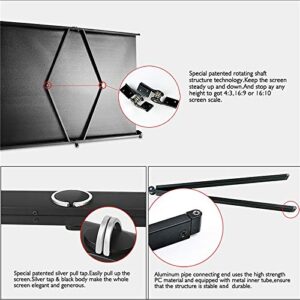 VIBY Portable 40 50inch Projector Screen 16:9 Manual Pull Up Folding Project Screen Home Theater for DLP Projector Handheld Projector (Size : 40 inch)