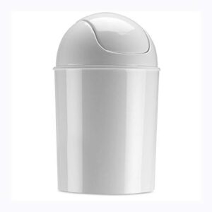 umbra mini waste can 1-1/2 gallon with swing lid, white