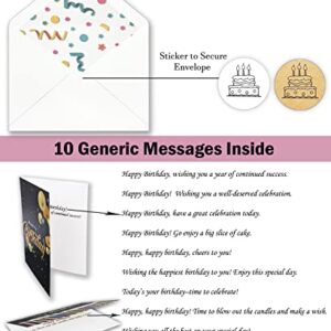 100 Happy Birthday Cards in Bulk with Envelopes, Stickers and Generic Birthday Greetings Inside – Large 5x7 Inches, 20 Unique Designs Notes, Thick Cardstock, Matte Finished in a Sturdy Box