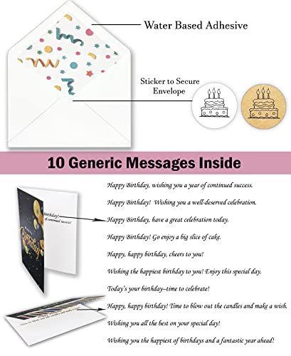 100 Happy Birthday Cards in Bulk with Envelopes, Stickers and Generic Birthday Greetings Inside – Large 5x7 Inches, 20 Unique Designs Notes, Thick Cardstock, Matte Finished in a Sturdy Box