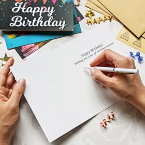 100 Happy Birthday Cards in Bulk with Envelopes, Stickers and Generic Birthday Greetings Inside – Large 5x7 Inches, 20 Unique Designs Notes, Thick Cardstock, Matte Finished in a Sturdy Box