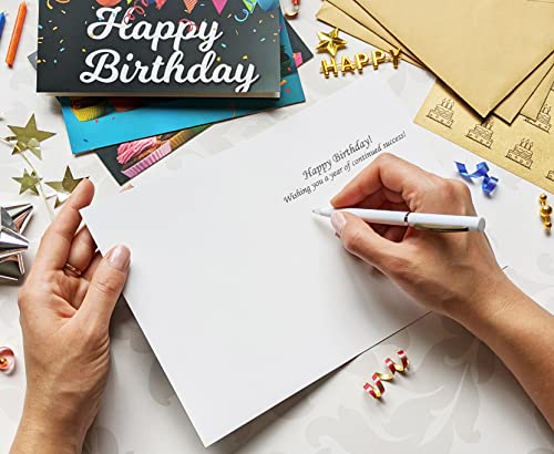 100 Happy Birthday Cards in Bulk with Envelopes, Stickers and Generic Birthday Greetings Inside – Large 5x7 Inches, 20 Unique Designs Notes, Thick Cardstock, Matte Finished in a Sturdy Box