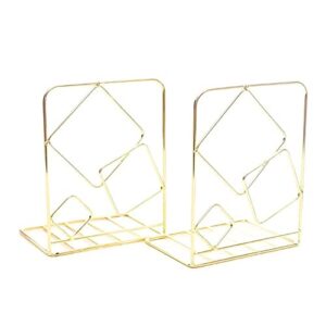 wonzonewd file sorters 2pcs square metal desktop bookends book ends support stand holder shelf bookrack