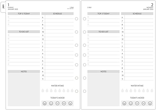 2023 Planner Refill, One Page Per Day, Daily & Monthly, Appointment Schedule, Priorities, Daily To Do, Notes (Classic, Size 4, Jan 2023 - Dec 2023)